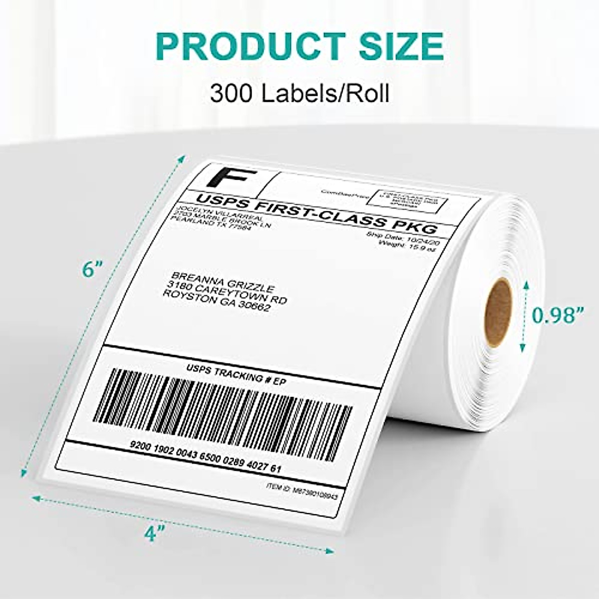 Tordorday USB Thermal Label Printer for Shipping Packages, 4x6 Thermal Labels (2 Rolls)