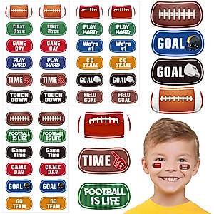15 Sheets Football Temporary Stickers Kids Football Face Stickers Football Under Eye Sticker Face Paint for Football Game Party Decoration Favor Supplies