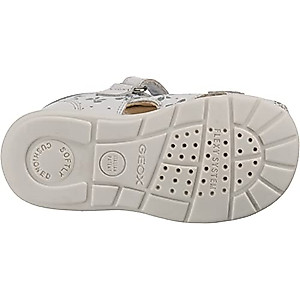 Geox Baby Girls Low-Top Trainers First Steps, White Silver, 3 Infant