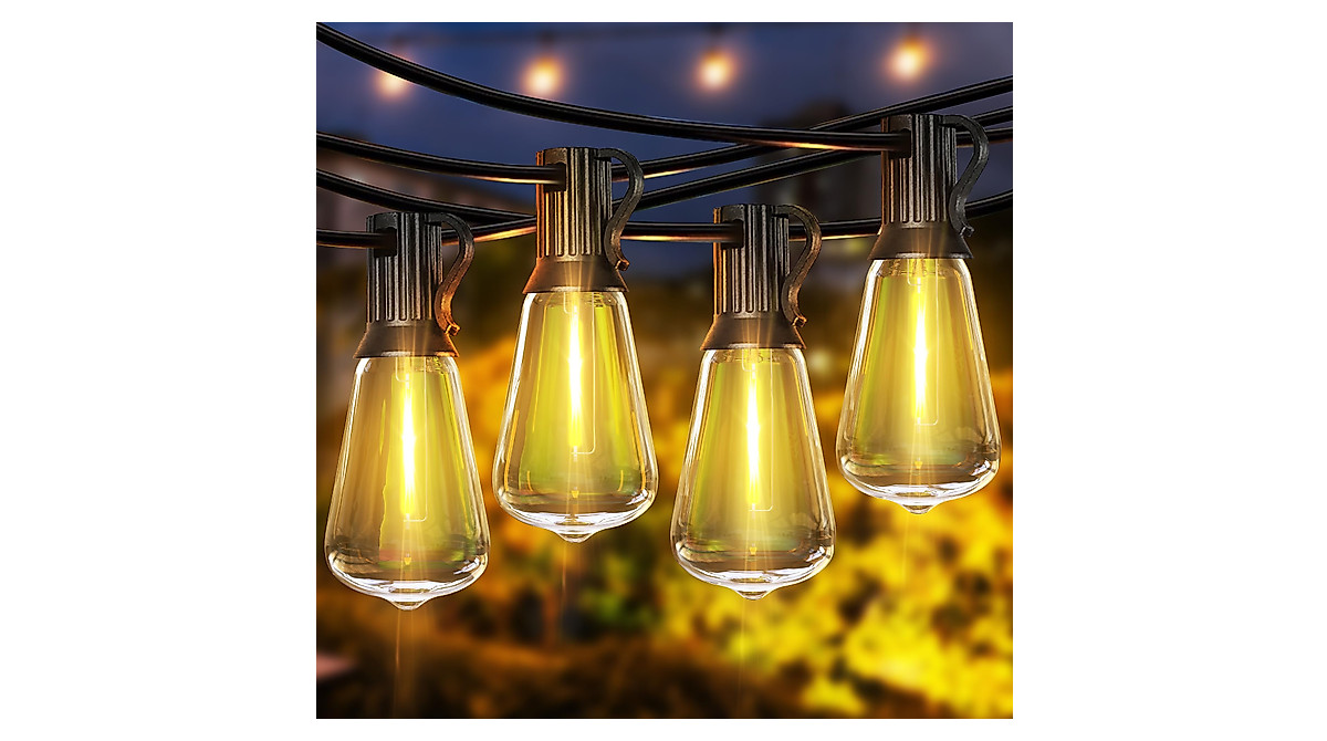 PARTPHONER 120FT Outdoor String Lights - Dimmable & Waterproof