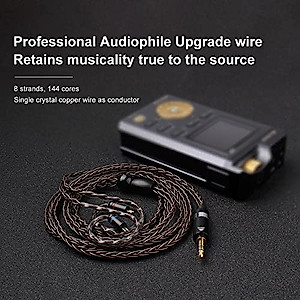 okcsc MMCX 3.5MM Cable,Upgraded Replacement Earphone Cable 8 Core Gold-Plated HiFi Earbud Replacement Extension Cable for SE535 SE535 SE425 KSE1500 W30 W40 Fiio f9 Fiio f9 pro FiiO FH1 K5 TIN T2