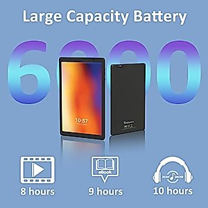 Tibuta Tablet 10" Android 11.0 Tablets, 2GB RAM 32GB ROM, Quad Core Processor, IPS HD Display, 5.0MP Front + 8.0MP Rear Camera, 2022-E100 Bluetooth Tablets, Wi-Fi Tablet, 6000mah Battery