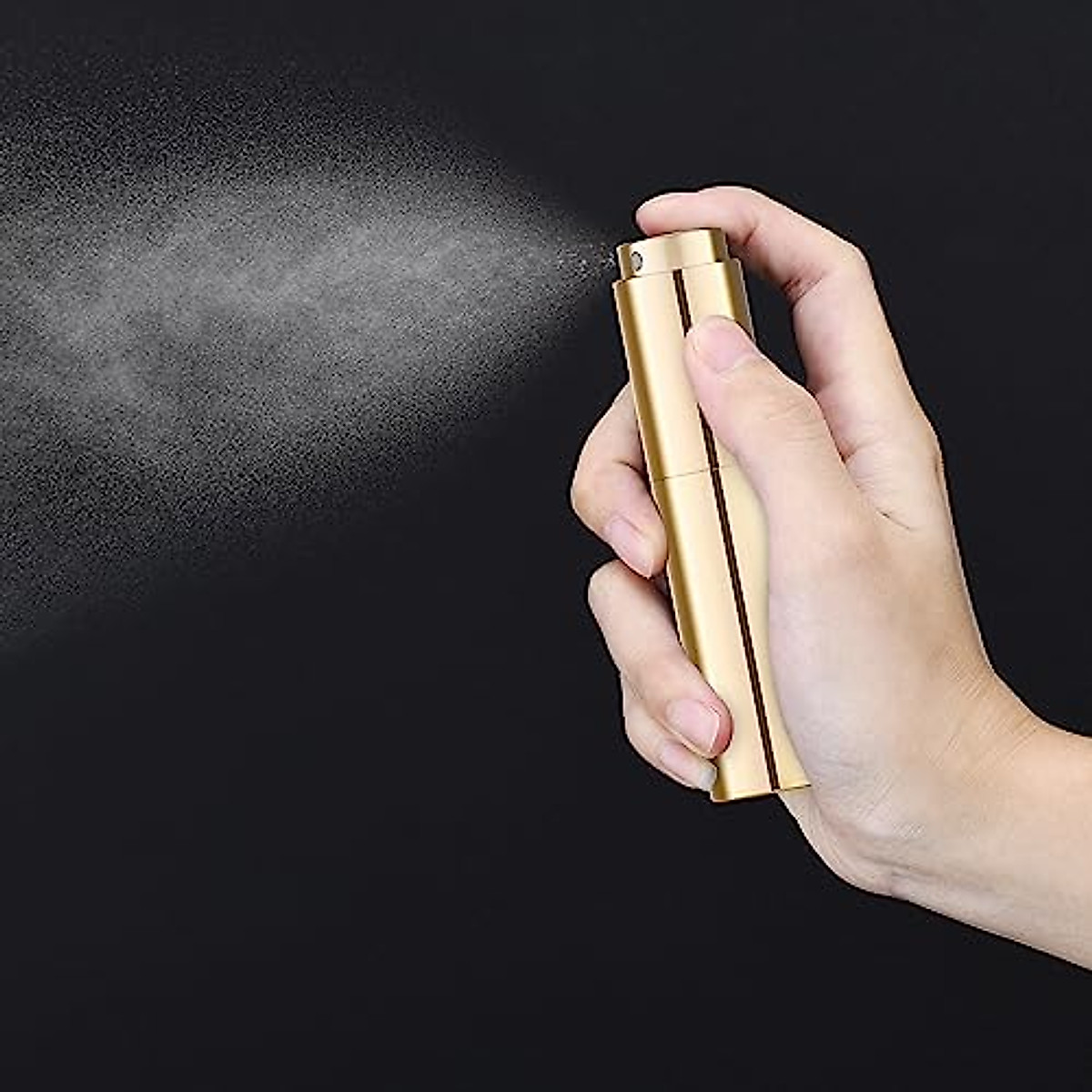 Lusiyi 5ML Refillable Perfume Atomizer Bottle for Travel, Portable Cologne Atomizer, Pocket Perfume Spray (Gold)