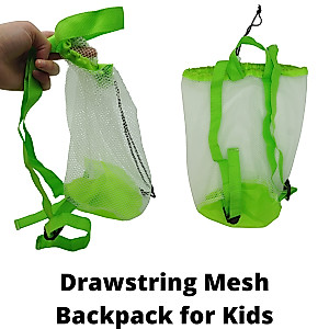 4E's Novelty Beach Toys for Kids with Bag (17 Pcs Set) Castle Beach Bucket with Shovels & Molds - Beach Toys for Kids 3-10, Sand Toys for Toddlers with Mesh Beach Bag Backpack