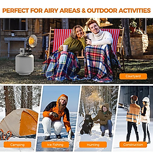 Propane Tank Top Heater, CAMPLUX Outdoor Tanktop Heater with Tip-Over Switch for Garage, Camping, Hunting, Single Burner Heavy Duty Steel 15,000 BTU