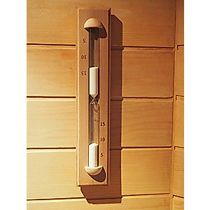 HSE Deluxe Cedar Wall-Mounted Rotating Sauna Sand Timer-15 Minutes-Choose Your Sand Color (15 Minutes, White)