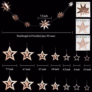 Champagne Gold Star Garland Twinkle Little Stars Decoration Hanging Streamer Backdrop Banner Birthday Party Decor/Baby Shower/Anniversary/Engagement/Christmas/New Year/Wedding/Graduation/Ramadan/EID