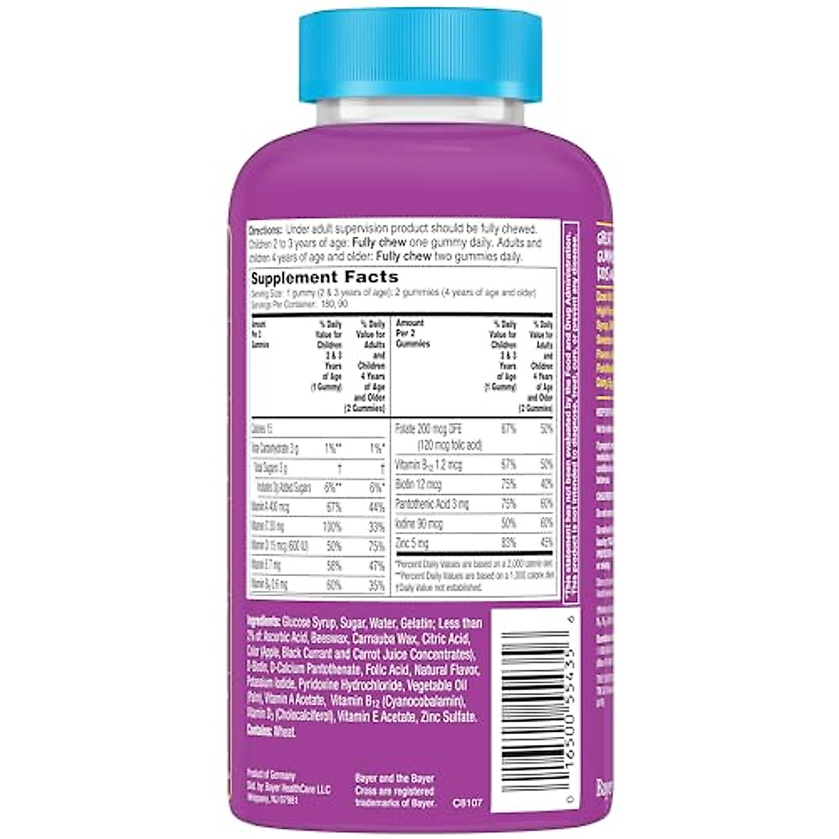 Flintstones Vitamins Complete Gummies, Kids Vitamins with Vitamin C for Toddlers and Children, Vitamins for Kids with Vitamin A, B6, B12, E & Zinc, 180 Count