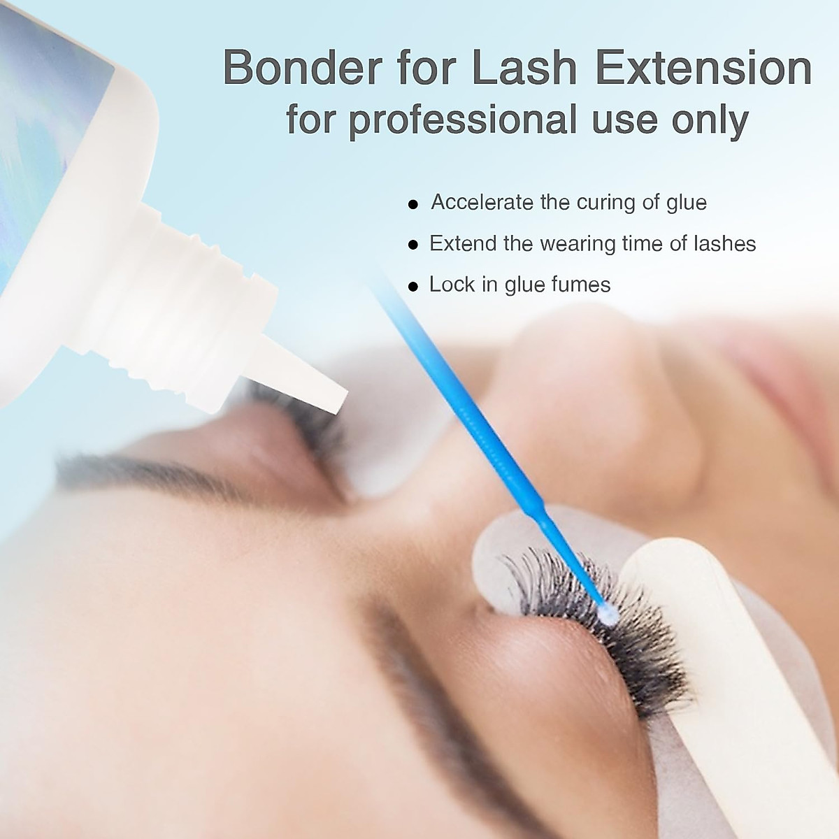 Lash Bonder for Eyelash Extensions, Super Eyelash Bonder for Lash Extensions, Glue Accelerator for Better Bond, Lash Seal Lock Glue Fume Reduce Irritation, Proof Water Oil for Longer Retention