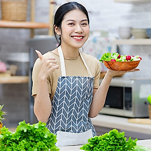 Didaey 12 Pcs Wooden Salad Bowl Set Wooden Bowls for Snack Wood Salad Bowl Set Stackable Round Serving Bowl Wooden Woven Salad Bowl for Kitchen Meal Party and Salad Fruit Vegetable Snack, 6/8/10 Inch