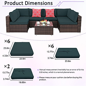 HILUHIDI 14 Piece Outdoor Cushion Covers Replacement, Outdoor Patio Cushion Covers Replacement, Outdoor Furniture Cushions Replacement (Dull Grey, 23.6 * 23.6 * 4.33in)