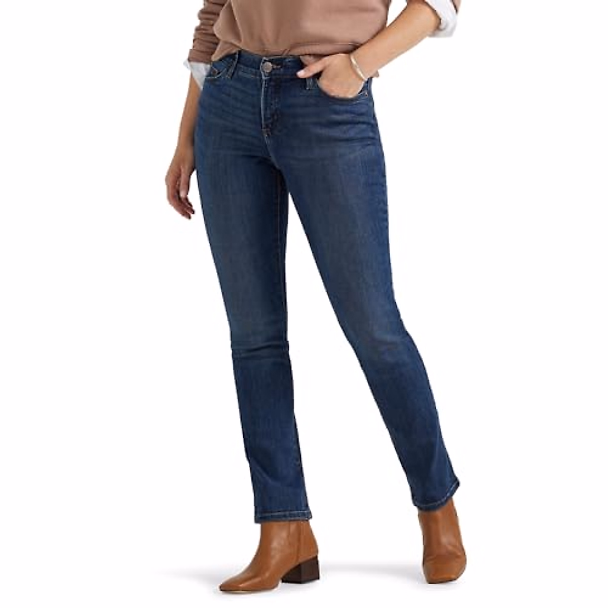 Lee Women's Ultra Lux Comfort with Flex Motion Straight Leg Jean Royal Chakra 10 Medium