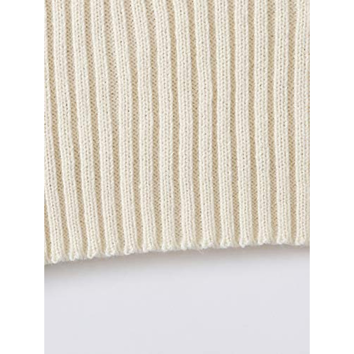 SweatyRocks Women's V-Neck Ribbed-Knit Sleeveless Crop Vest Tank Top Beige S