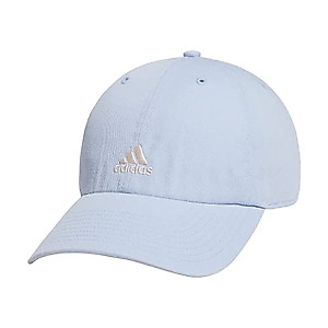 adidas Women's Saturday Relaxed Fit Adjustable Hat, Blue Dawn/Wonder Quartz Beige, One Size