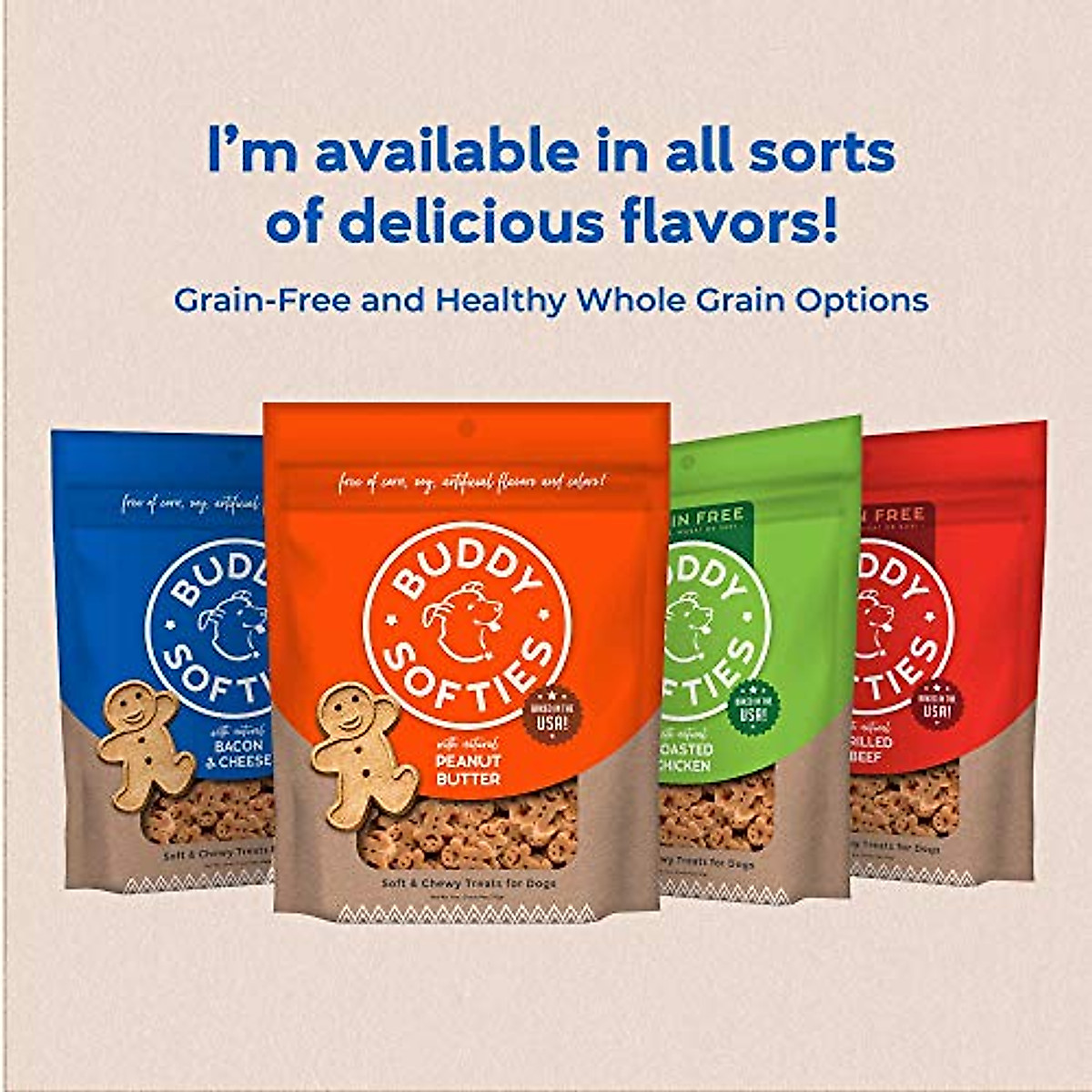 Buddy Biscuits Soft & Chewy Dog Treats with Bacon & Cheese - 6 oz. (4 Pack) (17200)