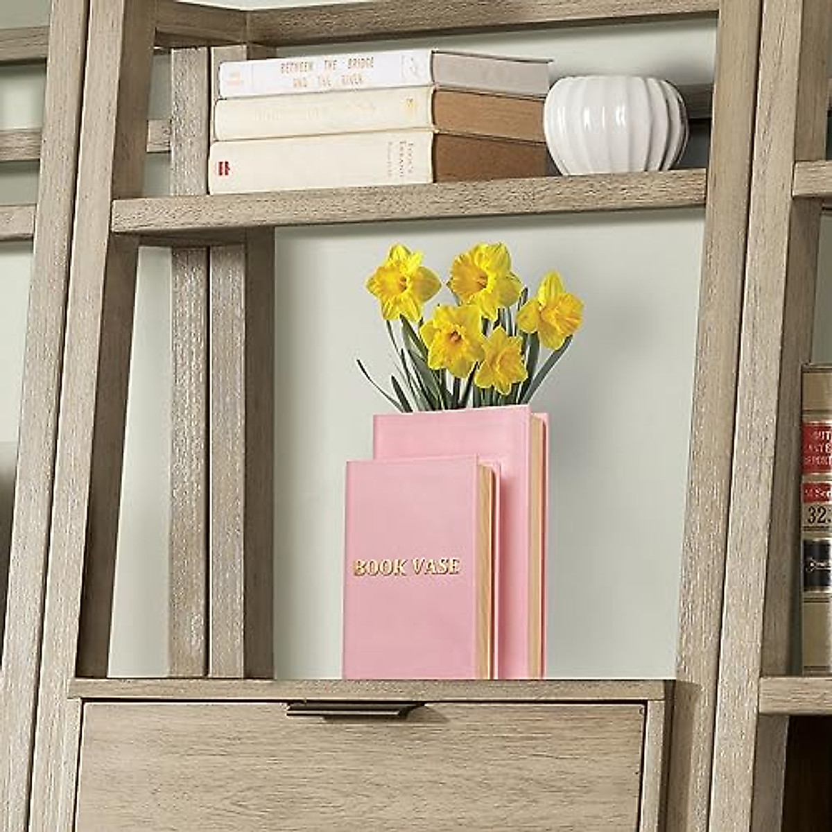 Home Decor Book Shaped Decorative Vase,Resin Vases for Home Decor,nique Home,Bedroom,Office Accent,Bookshelf Unique Vase Book Lover (Pink)