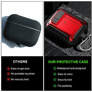 Lopnord Case for Airpod Pro Case Cover with Lock, Compatible for Airpods Pro 2nd Generation/1st Generation Case (2022/2019), Shockproof Cover for iPods Pro 2 Case Men Women
