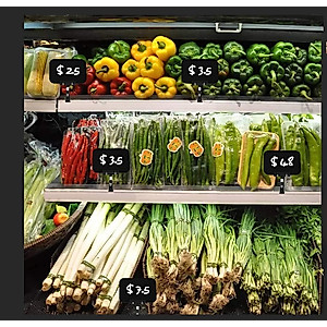 Mlici Clip on Sign Holder Chalkboard Clips, 4 Pack 8.2 x 5.8 Inch Sign Holder Clip for Retail Store Signs Displays, Black Plastic Sale Signs for Food Label Display Rotating Signs Table Clip