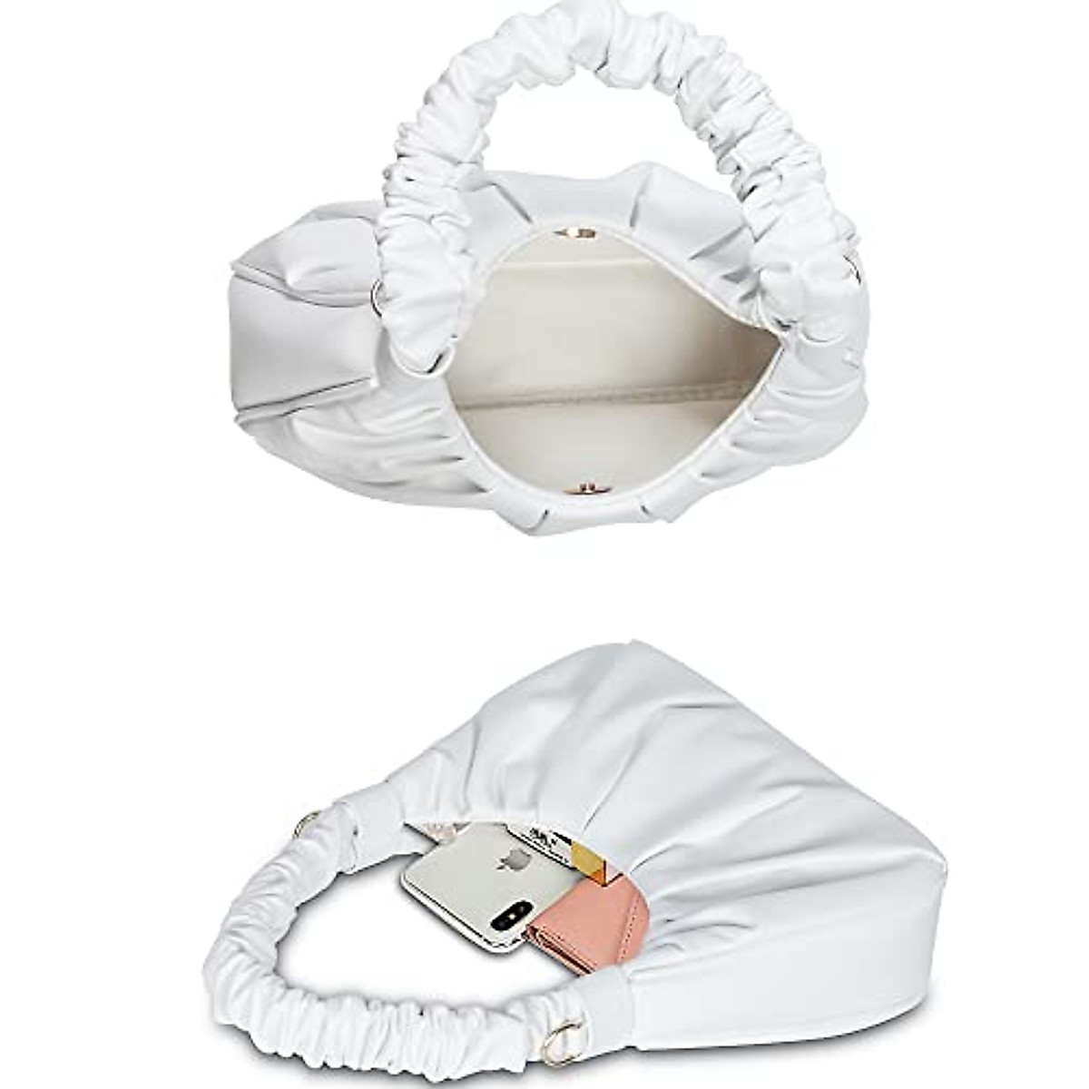 NIUEIMEE ZHOU Small Shoulder Bag for Women Classic Clutch Trendy Tote HandBag Crossbody Purse with Zipper Closure