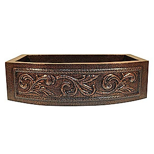 Copper Farmhouse Round Apron Kitchen Sink with Design
