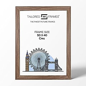 Tailored Frames Seattle Walnut Square Design 50 x 40cm Single Picture Frames | Wall Hanging Type | Photo Frame Without Mount