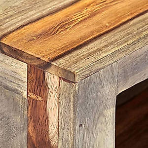 vidaXL Solid Sheesham Wood TV Cabinet Sturdy 4 Drawers Open Compartment Compact Practical TV Stand TV Unit Home Furniture 51.1"