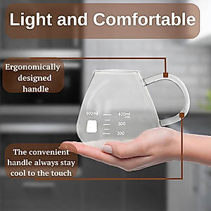 Erlenmeyer Flask Mug - Beaker Coffee Mug with Measurements - Borosilicate Thick Durable Glass 16.9oz (500mL) Capacity - Great Gift for Anyone who Loves Science & Chemistry