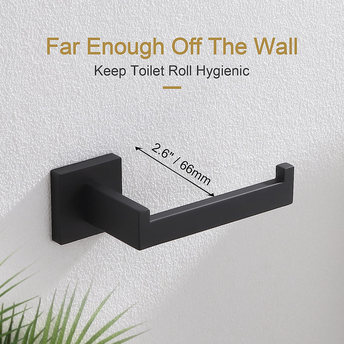 KOKOSIRI Black Toilet Paper Holders Bathroom Toilet Paper Roll Holder SUS304 Stainless Steel Contemporary Wall Mounted, Matte Black, B2003BK