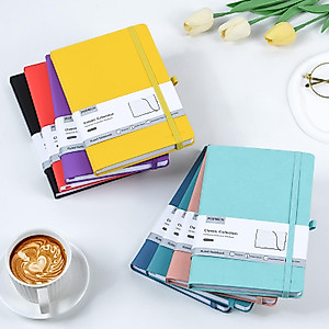 POPRUN A5 Lined Journal Notebooks, 8 Pack PU Leather Hardcover Notebook for Writing, Business Work,Travel,School,College, 5.5 x 8.3 inch, 240 Pages Classic College Ruled Journals Notepad, Multicolored