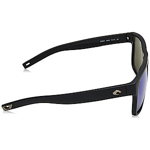 Costa Del Mar Mens Spearo XL Fishing and Watersports Square Sunglasses, Matte Black/Blue Mirrored Polarized-580G, 59 mm