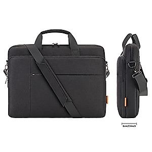 DOMISO 14 inch Laptop Bag Business Briefcase Water-resistant Notebook Messenger Shoulder Bag for 14" MacBook Pro/Lenovo IdeaPad ThinkPad/HP Stream 14 Chromebook 14/ASUS ZenBook,Black