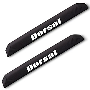 Dorsal Aero Roof Rack Pads for Factory and Wide Crossbars - Pack of 2 for Surfboards Kayaks Sups Snowboards Polyester 34" Inch Black