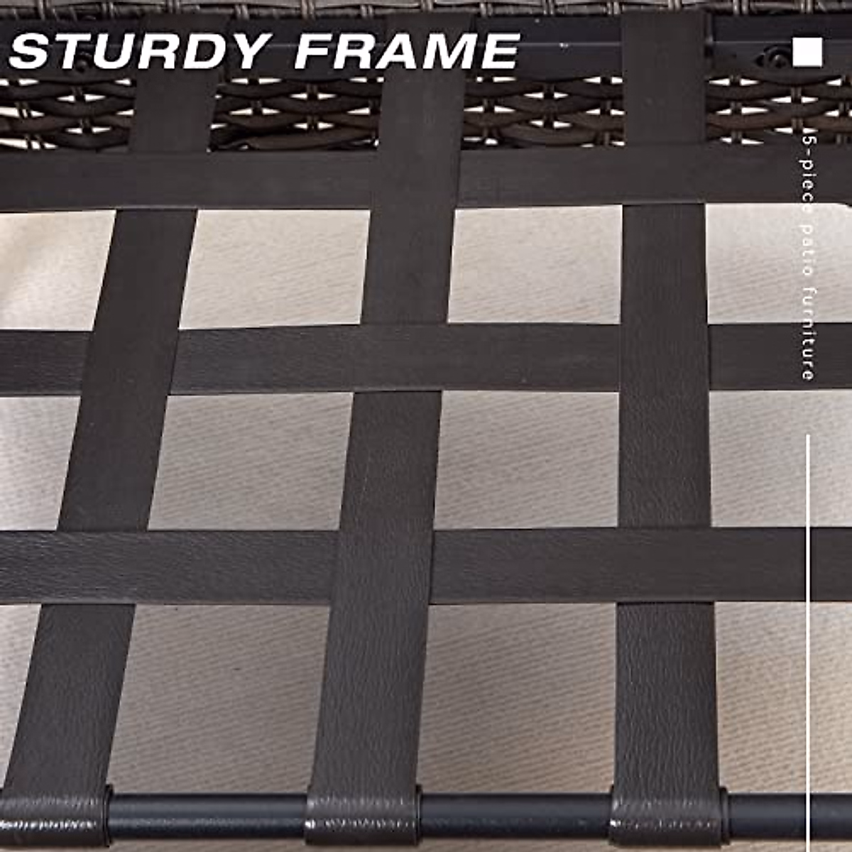 MeetLeisure Wicker Patio Furniture Set 6 Piece Set with 1 Three-Seat Sofa, 2 Swivel Rocker Chairs, 2 Ottomans and 1 Side Table, Outdoor Furniture Patio Conversation Sets(Mixed Grey/Beige)