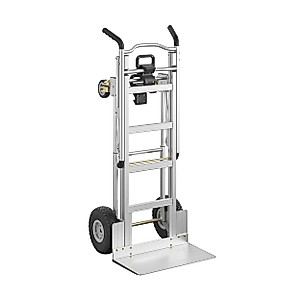 COSCO 3-in-1 Assist Series Aluminum Hand Truck/Cart with Flat Free Wheels, 800 lb/1000 lb Capacity, Silver