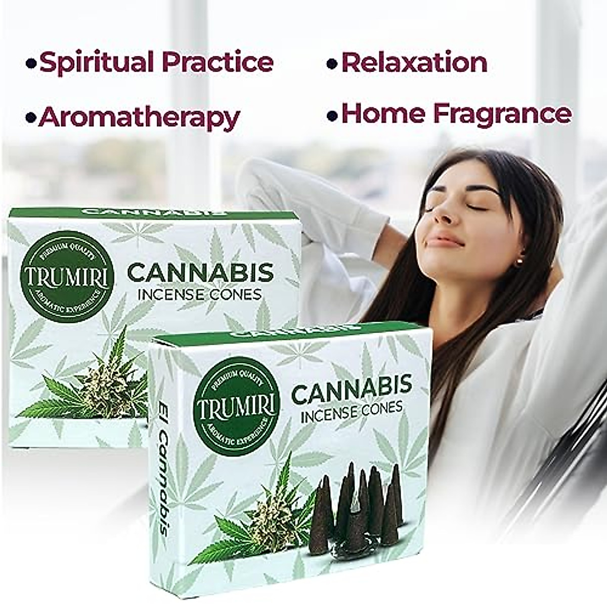 Cannabis Scented Incense Cones - Total 20 Cone Incense - Dual Pack of 10 Insence Cones - Incense Cones Scented - Cone Incense Scents - Insense Cones - Incent Cone