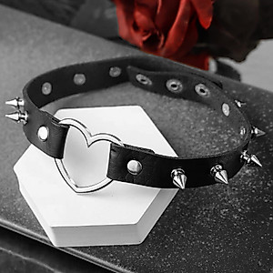 MILAKOO Black Pu Leather Choker for Women Gothic Rock Studded Emo Spiked Choker Punk Accessories