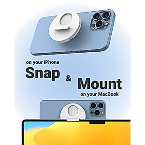 Fumuxry Continuity Camera Mount for MacBook Air, Pro Compatible with Magsafe for iPhone 14/13/ 12 Series, iPhone Webcam Mount for iOS 16 & macOS Ventura