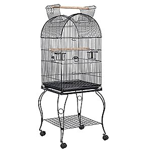 Yaheetech 59-inch Dome Open Top Large Medium Parrot Bird Cage On Stand for Sun Parakeets Conures Quaker Parrot Rolling Cockatiel Bird Cage