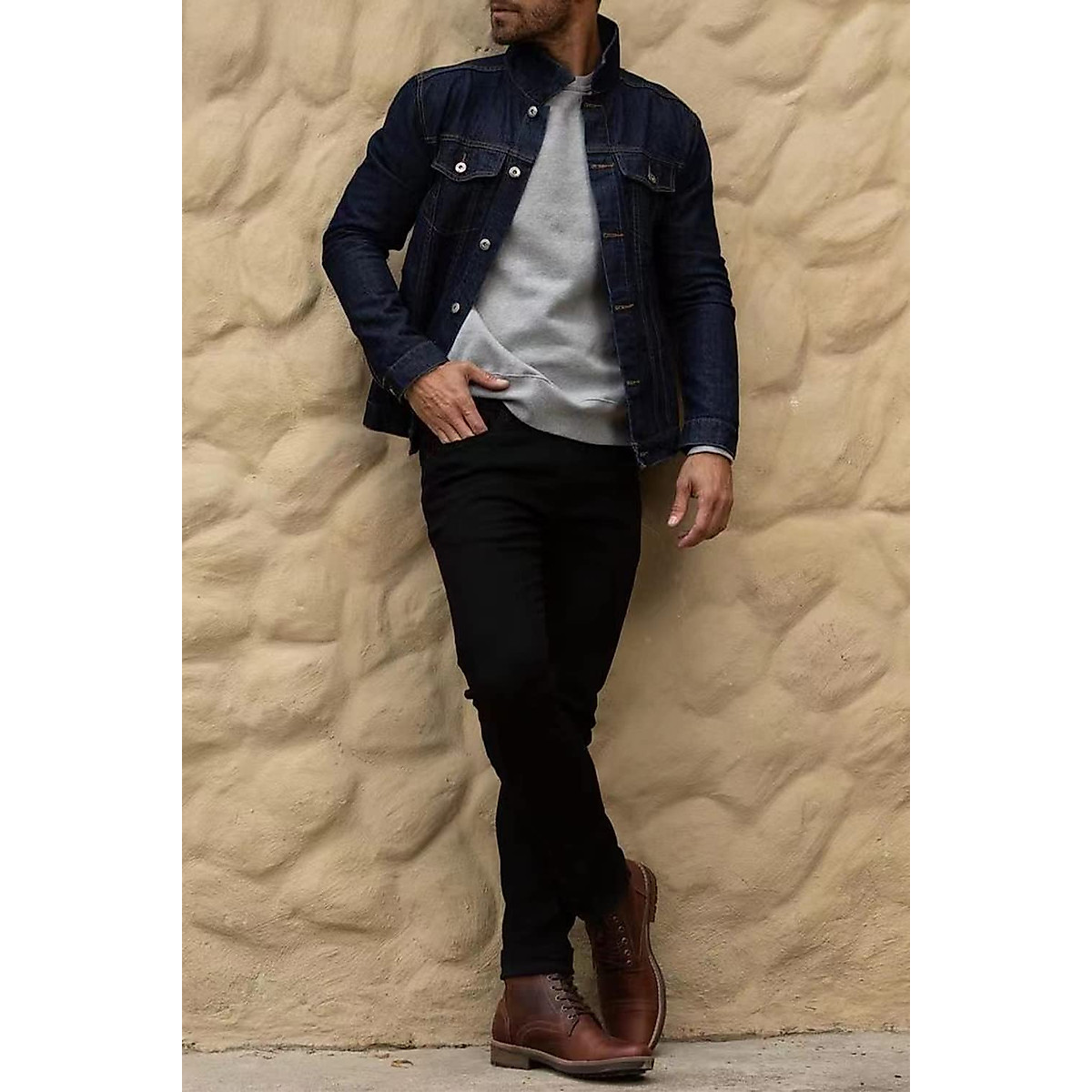 Mens Slim Fit Jeans Stretch Black Denim Pants for Men Skinny Jeans Tapered Leg 30