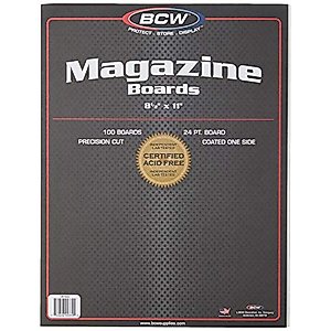 BCW-BBMAG - Magazine Size Backing Boards - White - (100 Boards), Size: 8.5 x 11 inches