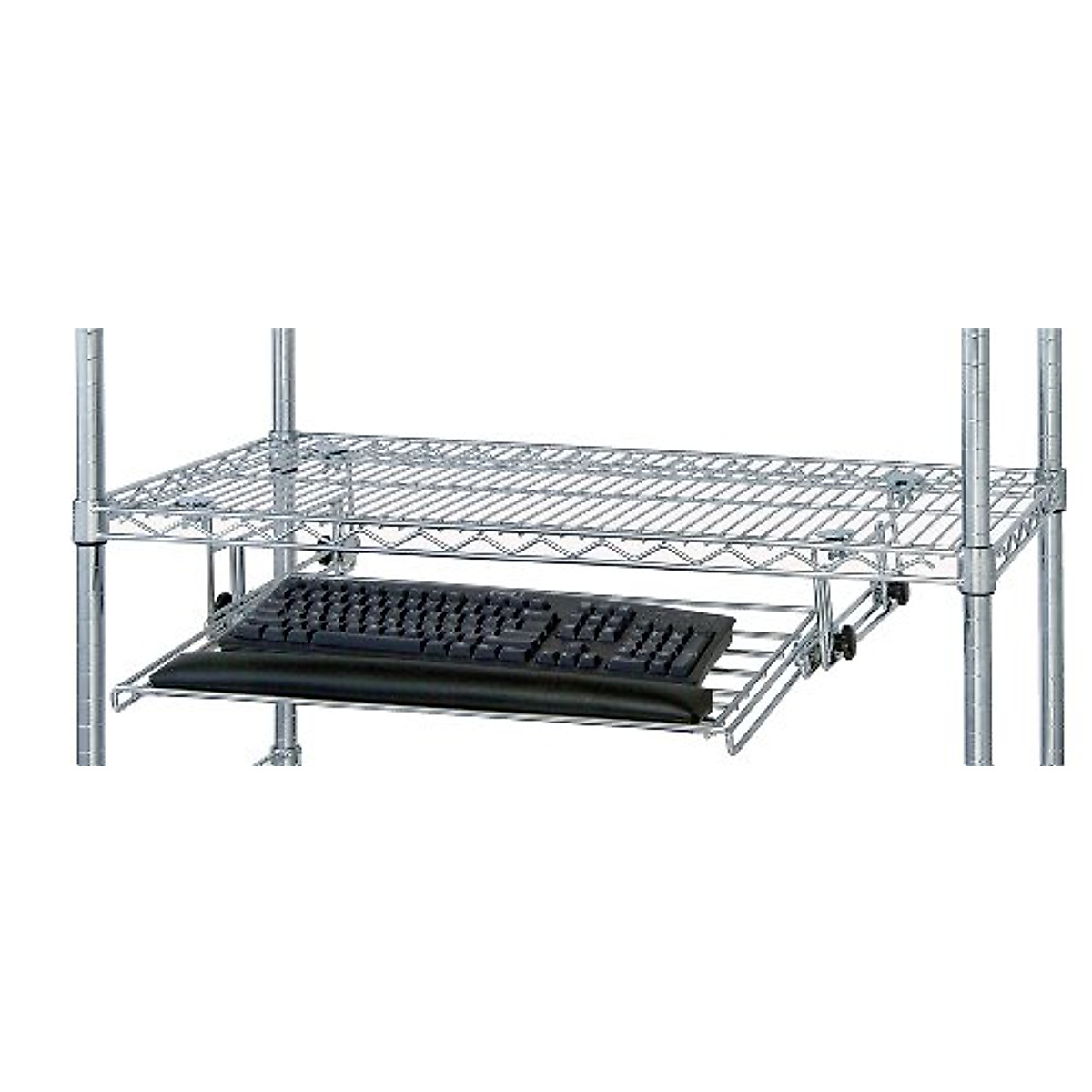 Quantum Storage Systems KEYBD Keyboard Shelf for Wire Shelving Units, 4" Height x 26" Width x 15" Depth