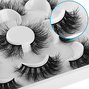 Geeneiya Mink Lashes Fluffy 5 Pairs Eyelashes Wispy Natural Look Eye Lashes Pack 8D Fluffy Dramatic False Lashes Luxury Volume Strip Fake Eyelashes 5 Styles