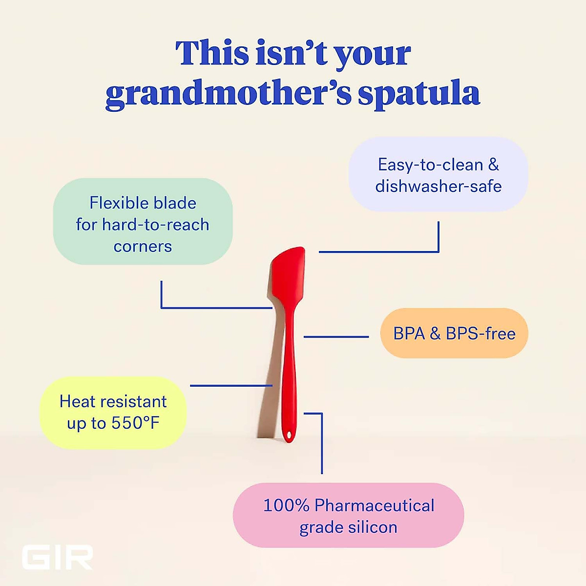 GIR - Premium Silicone Spatula - For Cooking, Baking & Mixing - Skinny & Seamless Design - Heat-Resistant up to 550°F - Nonstick - Dishwasher Safe Cookware - BPA Free - Kitchen Essentials - Red