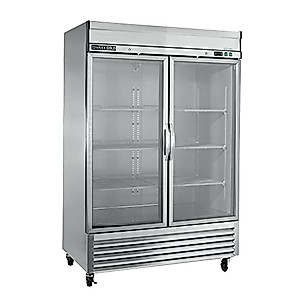Maxx Cold MXSR-49GDHC 54" Double Glass Door Reach-In Refrigerator in Stainless Steel with 42.9 Cu. Ft. Storage, Bottom Mount