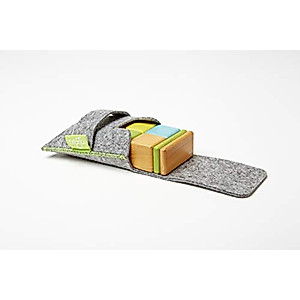 8 Piece Tegu Pocket Pouch Magnetic Wooden Block Set, Tints
