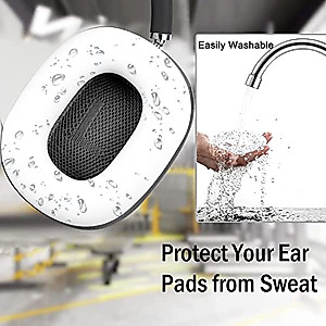 SOULWIT Silicone Ear Pads Cover Protector for AirPods Max Headphones Cushions, Sweatproof, Easily Washable, Rugged Durability - White
