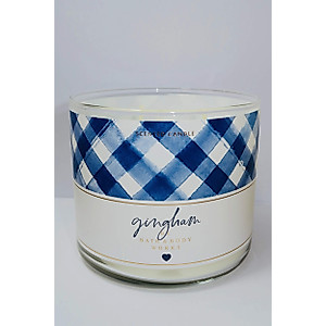 Bath and Body Works NEW Gingham 3 Wick Candle 14.5 oz w Burn Time of 25-45 Hours
