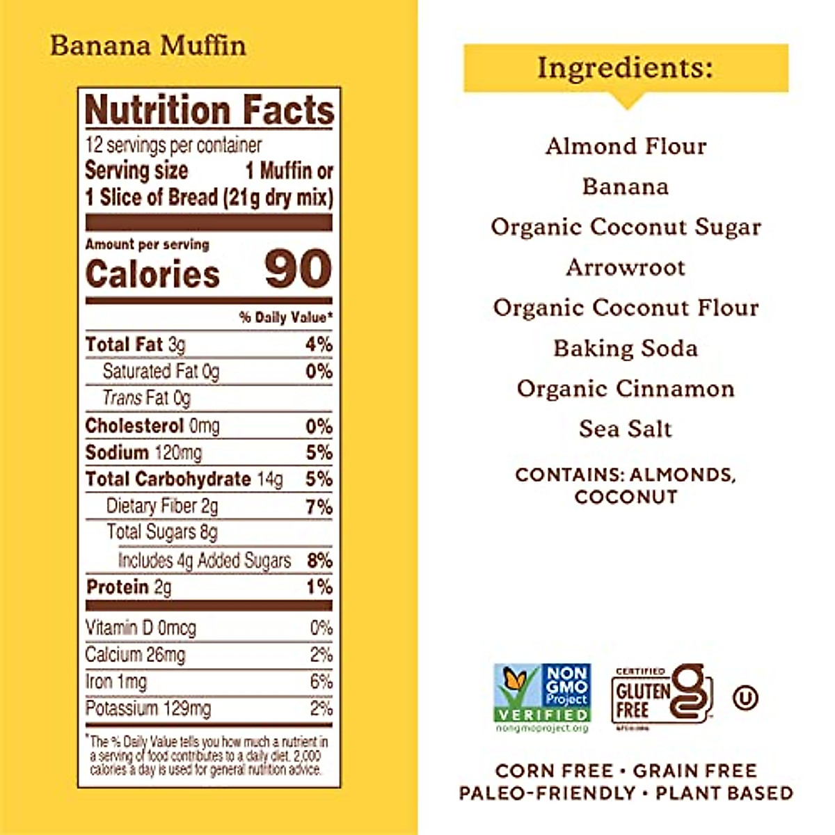 Simple Mills Almond Flour Baking Mix, Banana Muffin & Bread Mix - Gluten Free, Plant Based, Paleo Friendly, 9 Ounce (Pack of 1)