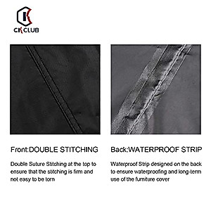 Patio Furniture Sectional Set Covers Large Waterproof Outdoor Furniture Set Covers Loveseat Set Covers Rectangle Heavy Duty 90" L x 64" W Black