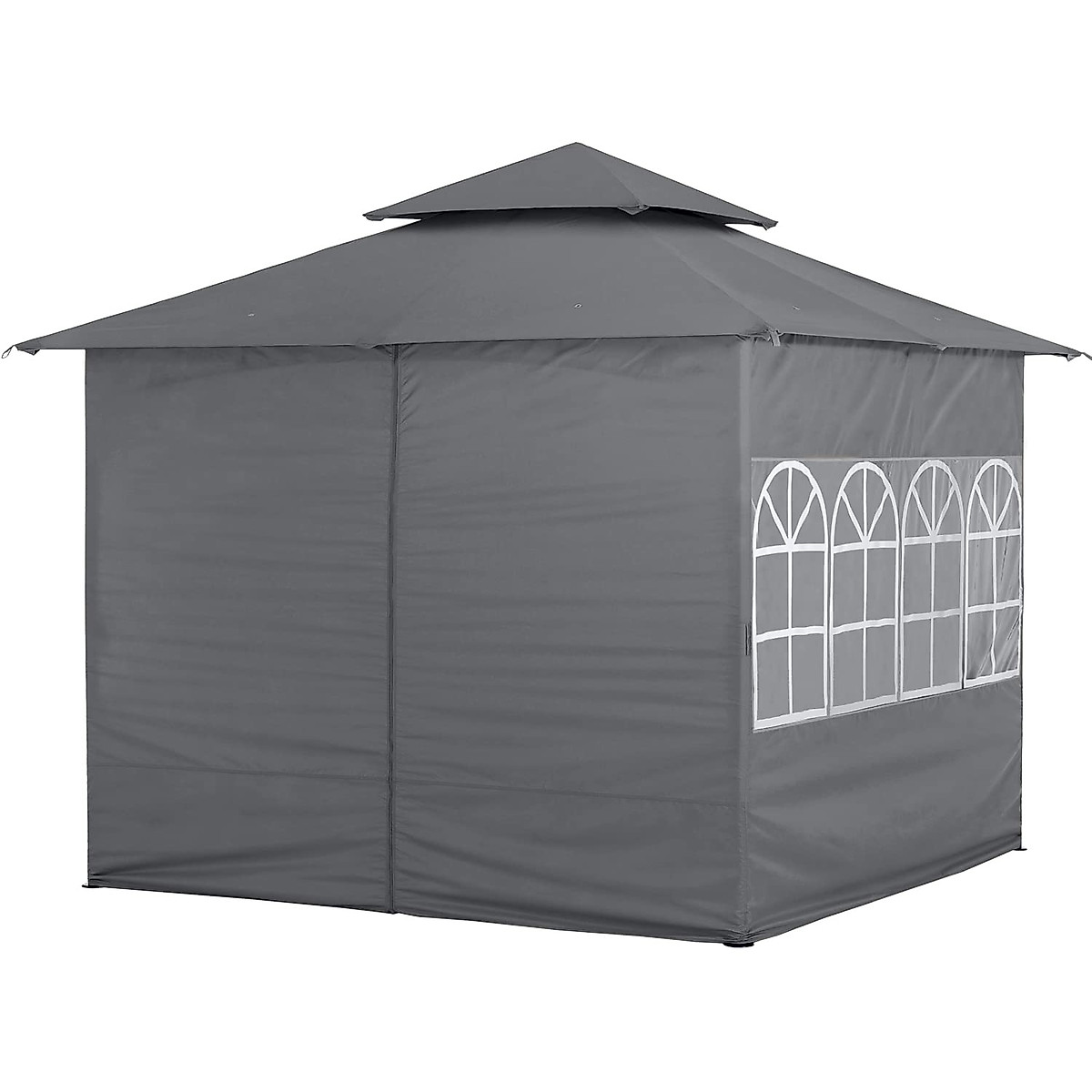 ABCCANOPY 8x8 Outdoor Gazebo - Patio Screened Gazebo with Curtains and Windows for Deck, Lawn and Backyard (Gray)